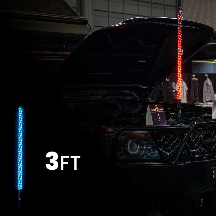 LED Whip Lights 4WD | RGB Light Up & Glow Aerials – Bushdoof Lighting