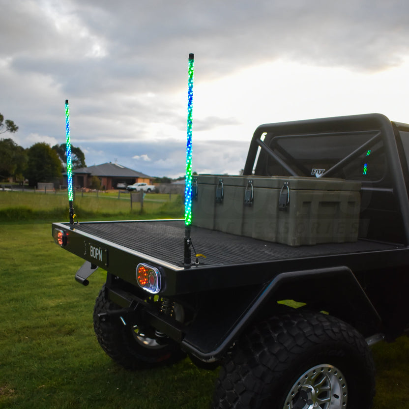 LED Whip Lights 4WD | RGB Light Up & Glow Aerials – Bushdoof Lighting