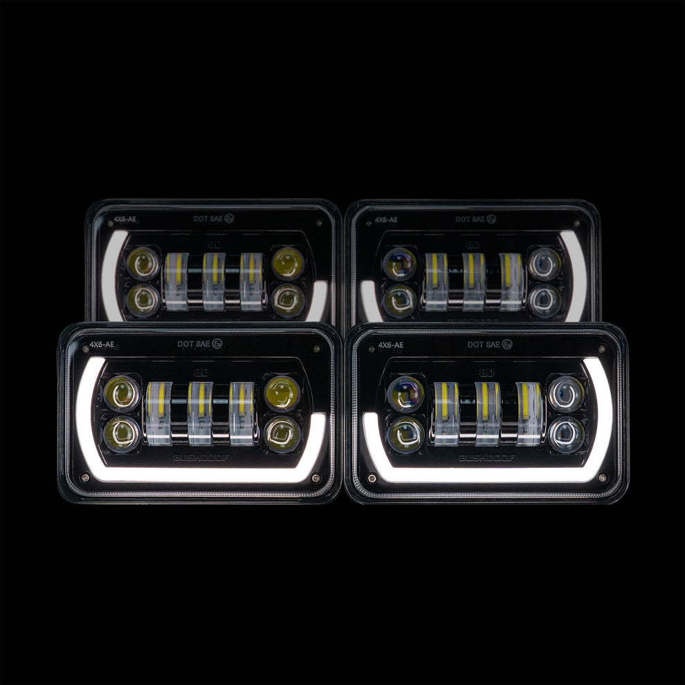 4x6" Angry Eye LED Headlights for 60 & 80 Series LandCruiser | Bushdoof ...