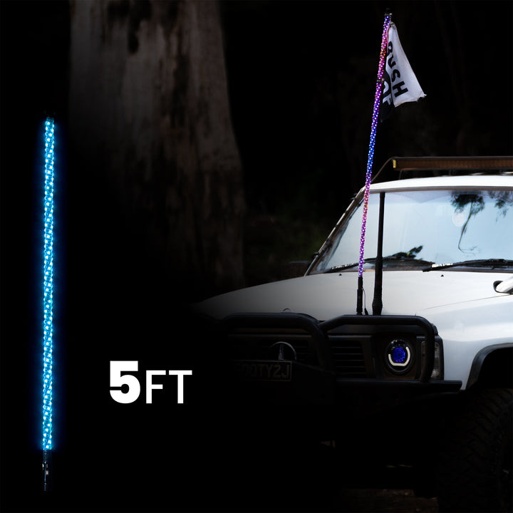 LED Whip Lights 4WD | RGB Light Up & Glow Aerials – Bushdoof Lighting