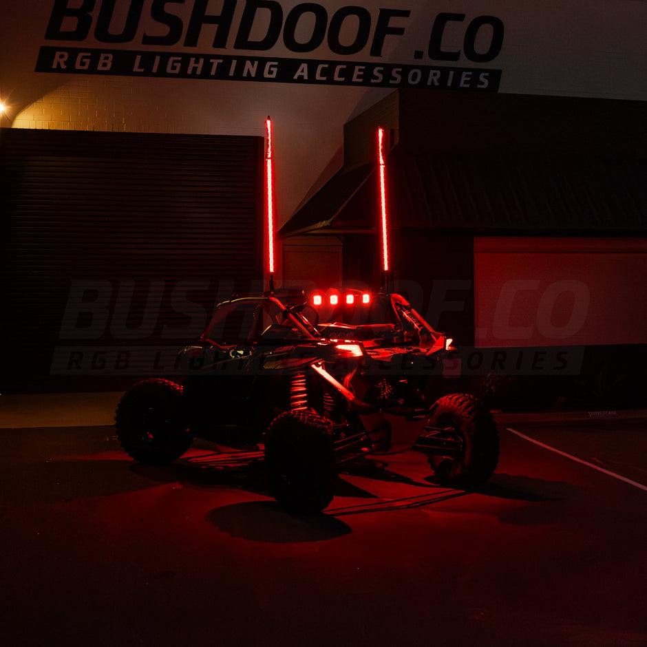 LED Whip Lights 4WD | RGB Light Up & Glow Aerials – Bushdoof Lighting
