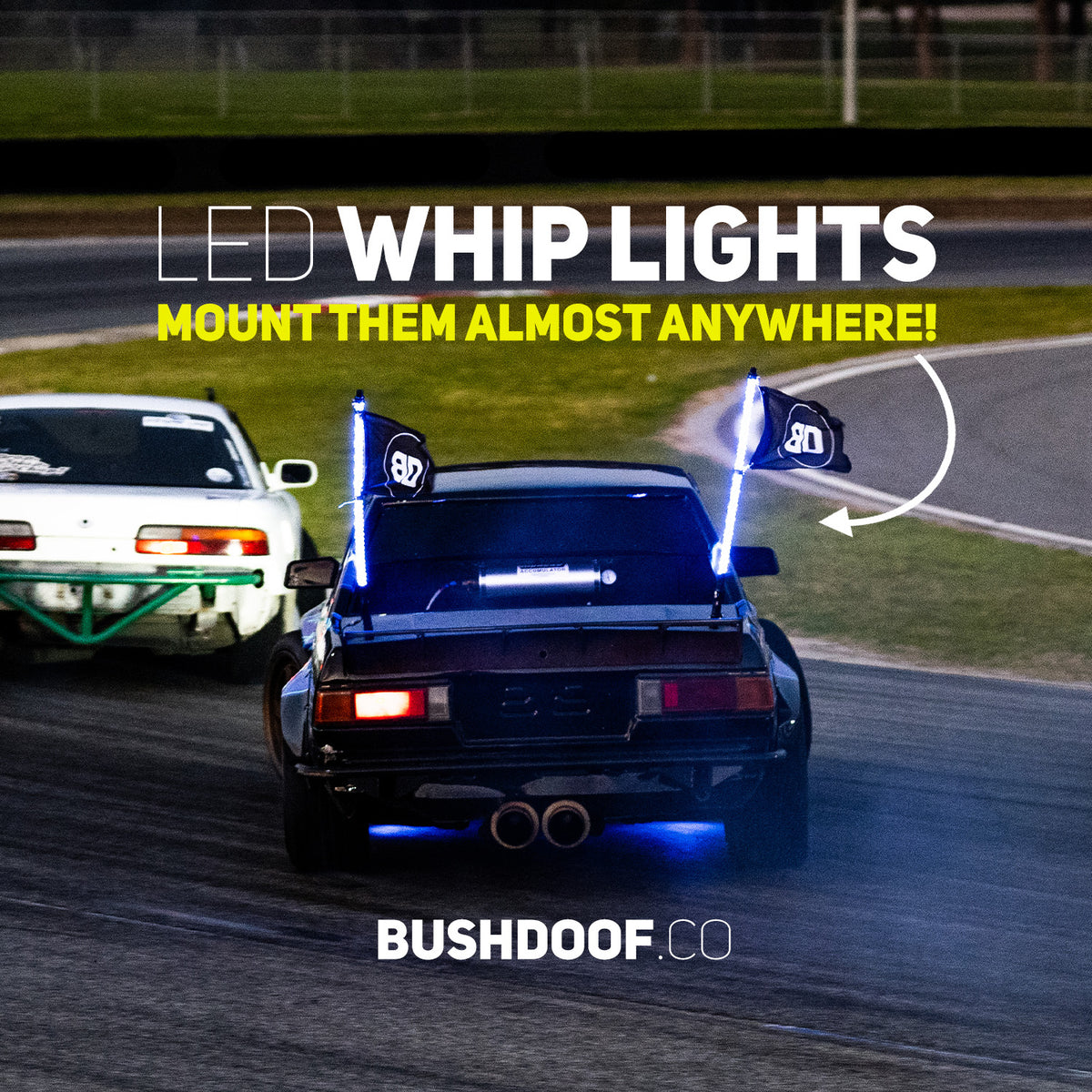 LED Whip Lights 4WD | RGB Light Up & Glow Aerials – Bushdoof Lighting