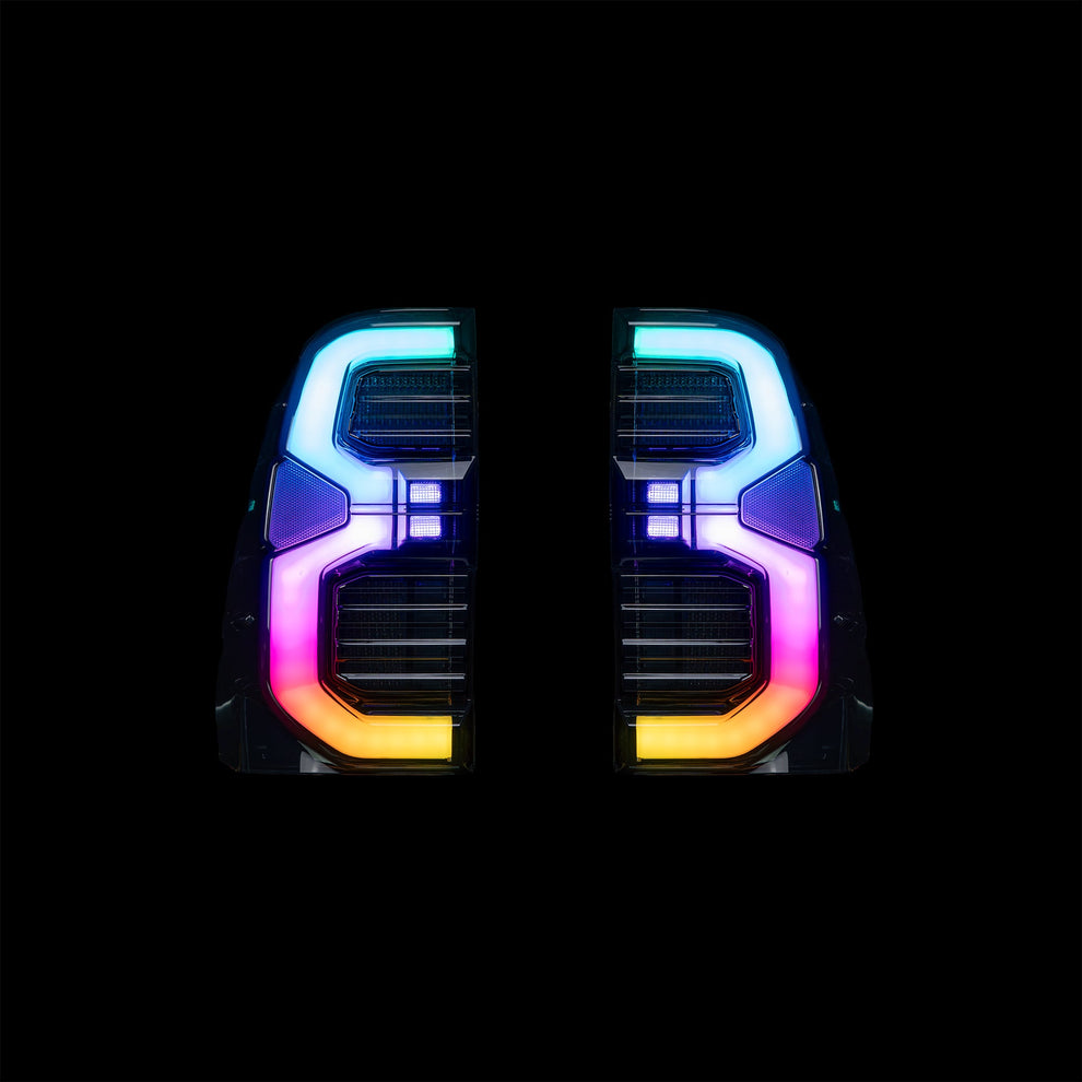 Blacked Out RGB LED Tail Lights for Toyota N80 Hilux (GR Style ...
