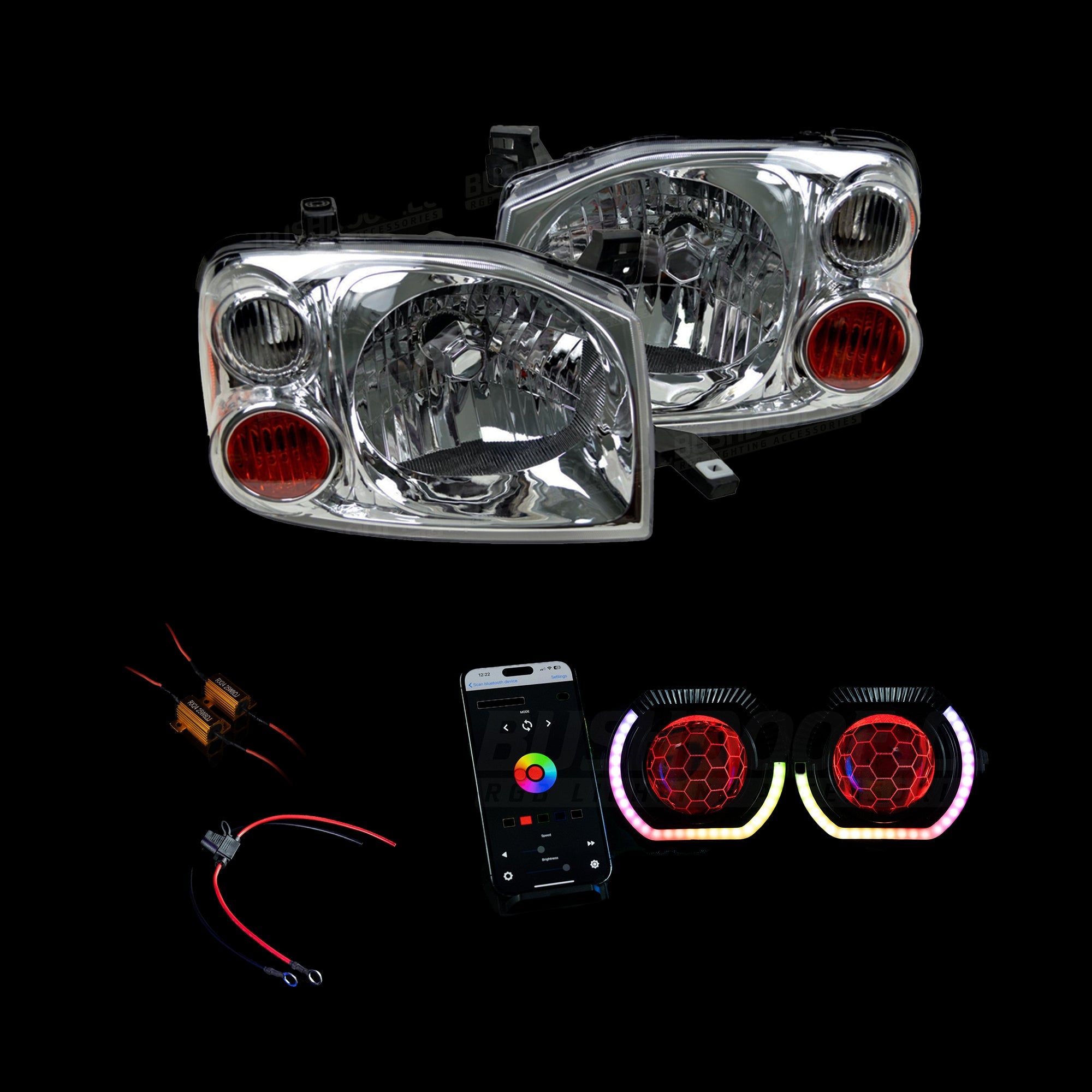 DIY Nissan Navara D22 LED 'Angry Eye' Headlights Kit – Bushdoof Lighting