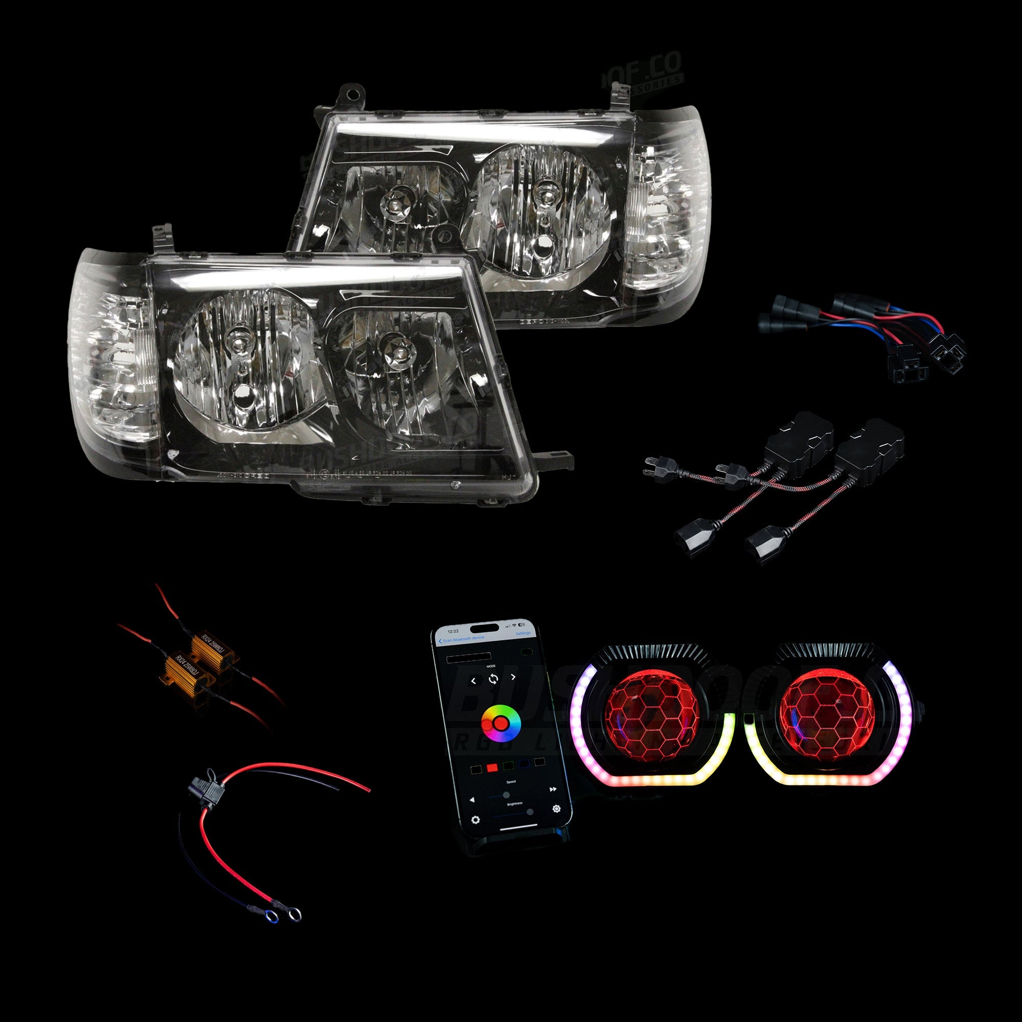 DIY LED 'Angry Eye' Headlight Kit for Toyota 100/105 Series – Bushdoof ...