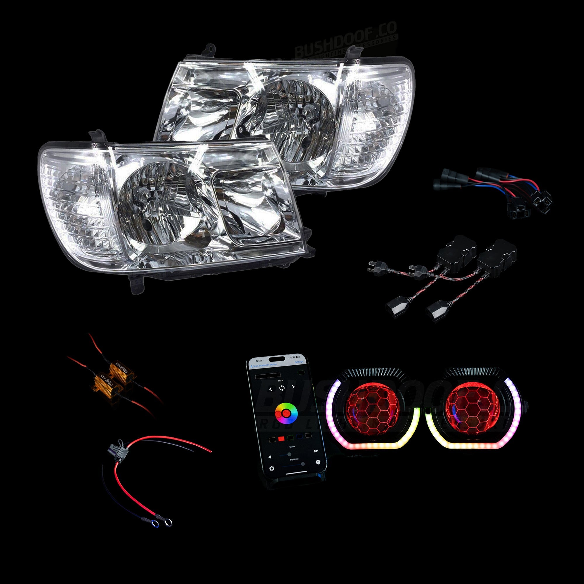 DIY LED 'Angry Eye' Headlight Kit for Toyota 100/105 Series – Bushdoof ...