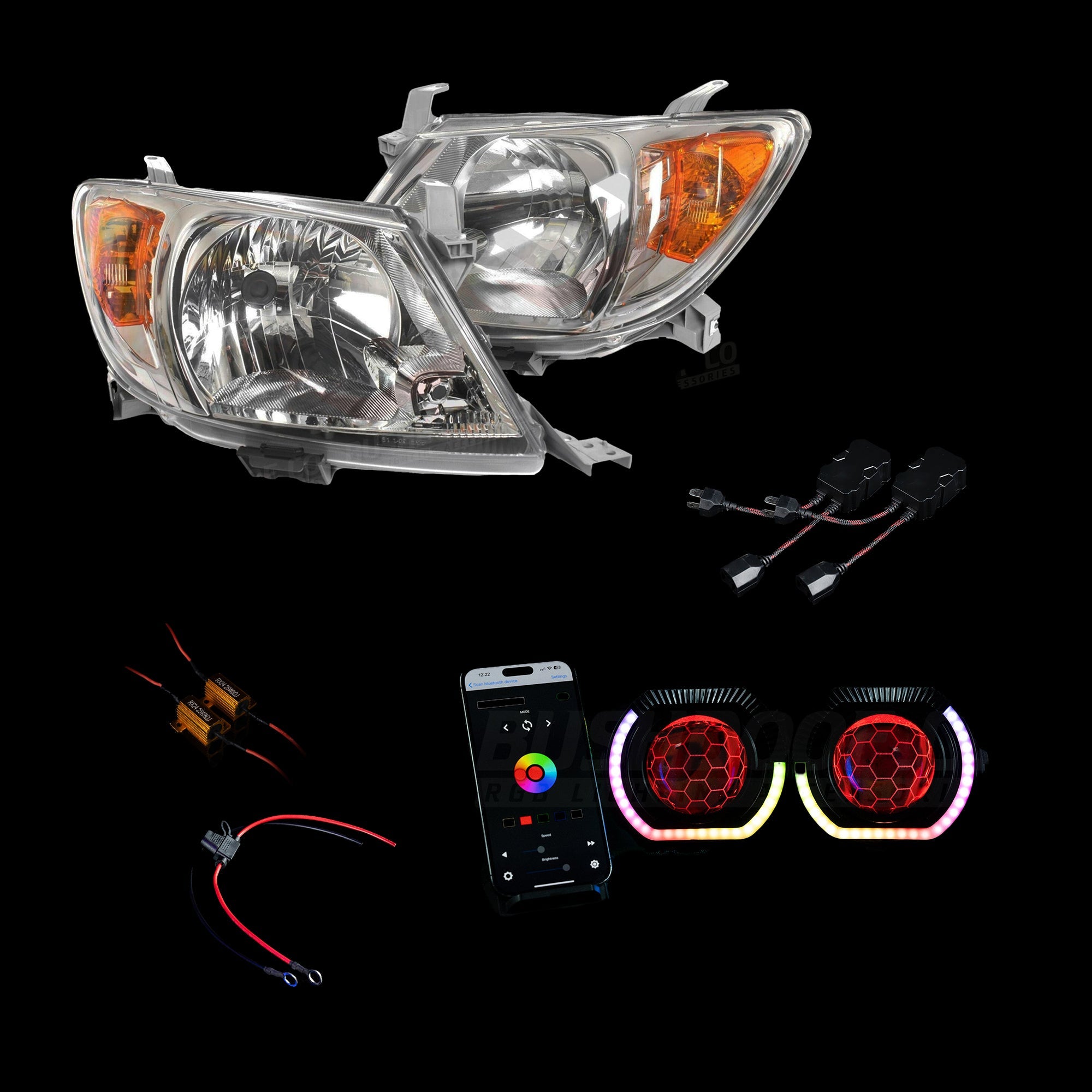 DIY LED 'Angry Eye' Headlight Kit for Toyota Hilux N70 – Bushdoof Lighting