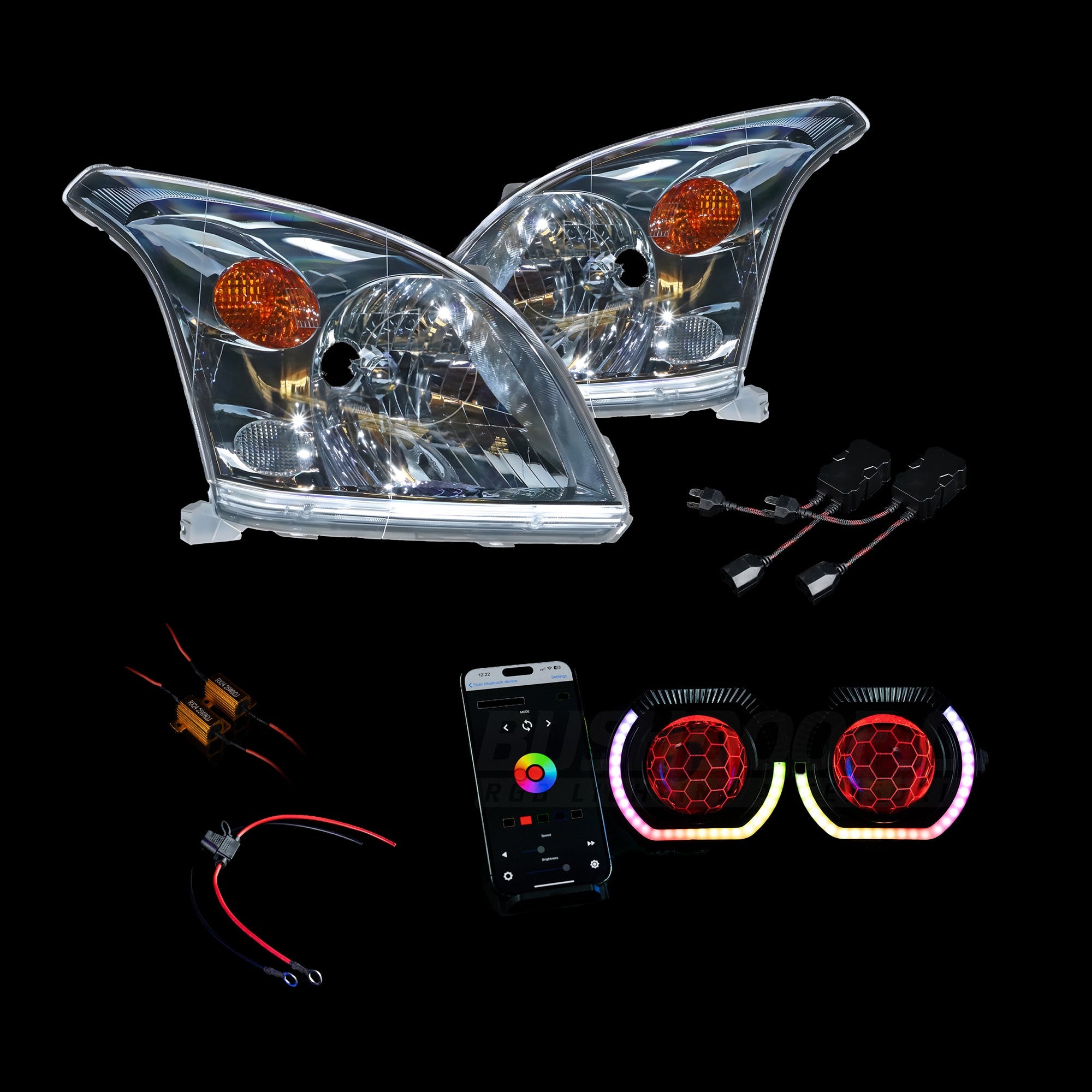 DIY LED 'Angry Eye' Headlight Kit for Toyota Prado 120 – Bushdoof Lighting