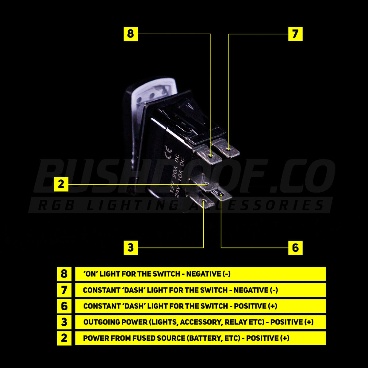 Rock Light 5 Pin Rocker Switch – Bushdoof Lighting