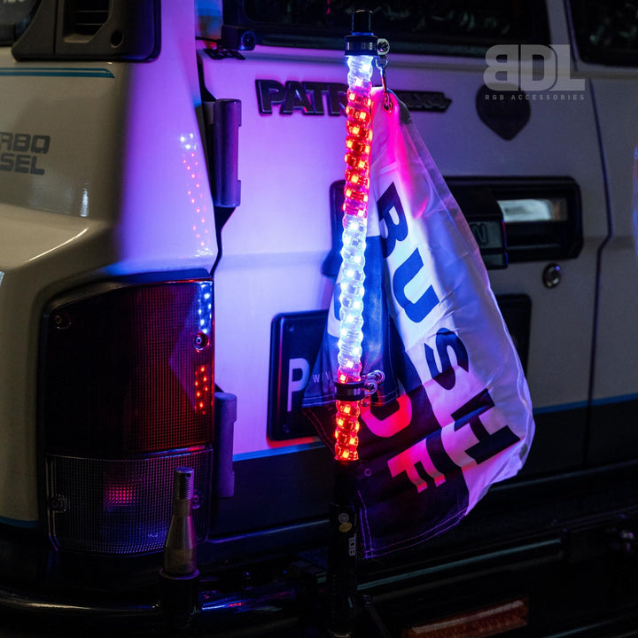 LED Whip Lights 4WD | RGB Light Up & Glow Aerials – Bushdoof Lighting